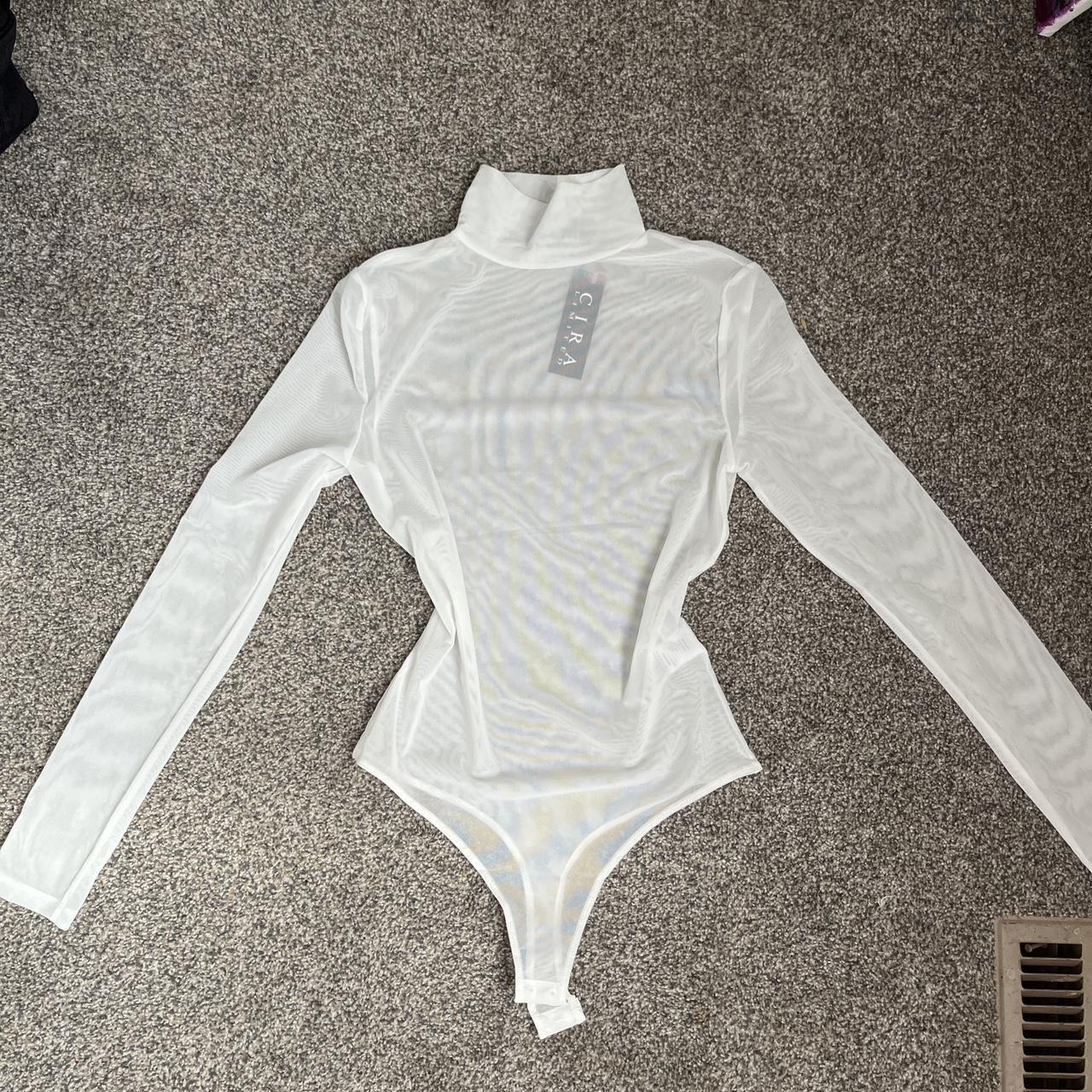Beautiful white mesh bodysuit- New with tags! Bought... | Depop