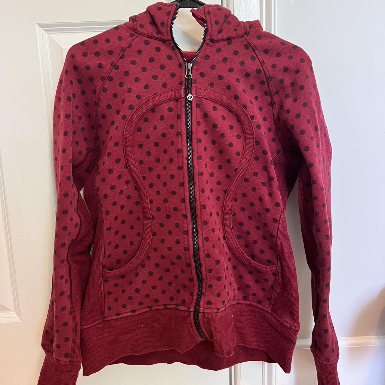vintage lululemon scuba zip up. super cute red... | Depop