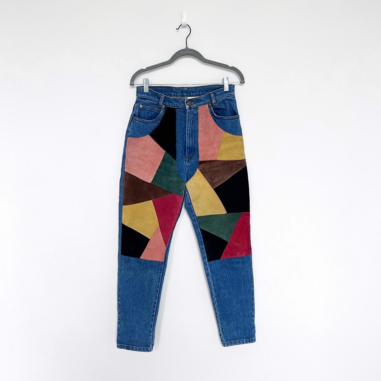 Vintage Seruchi Leather Patchwork Jeans The most... - Depop