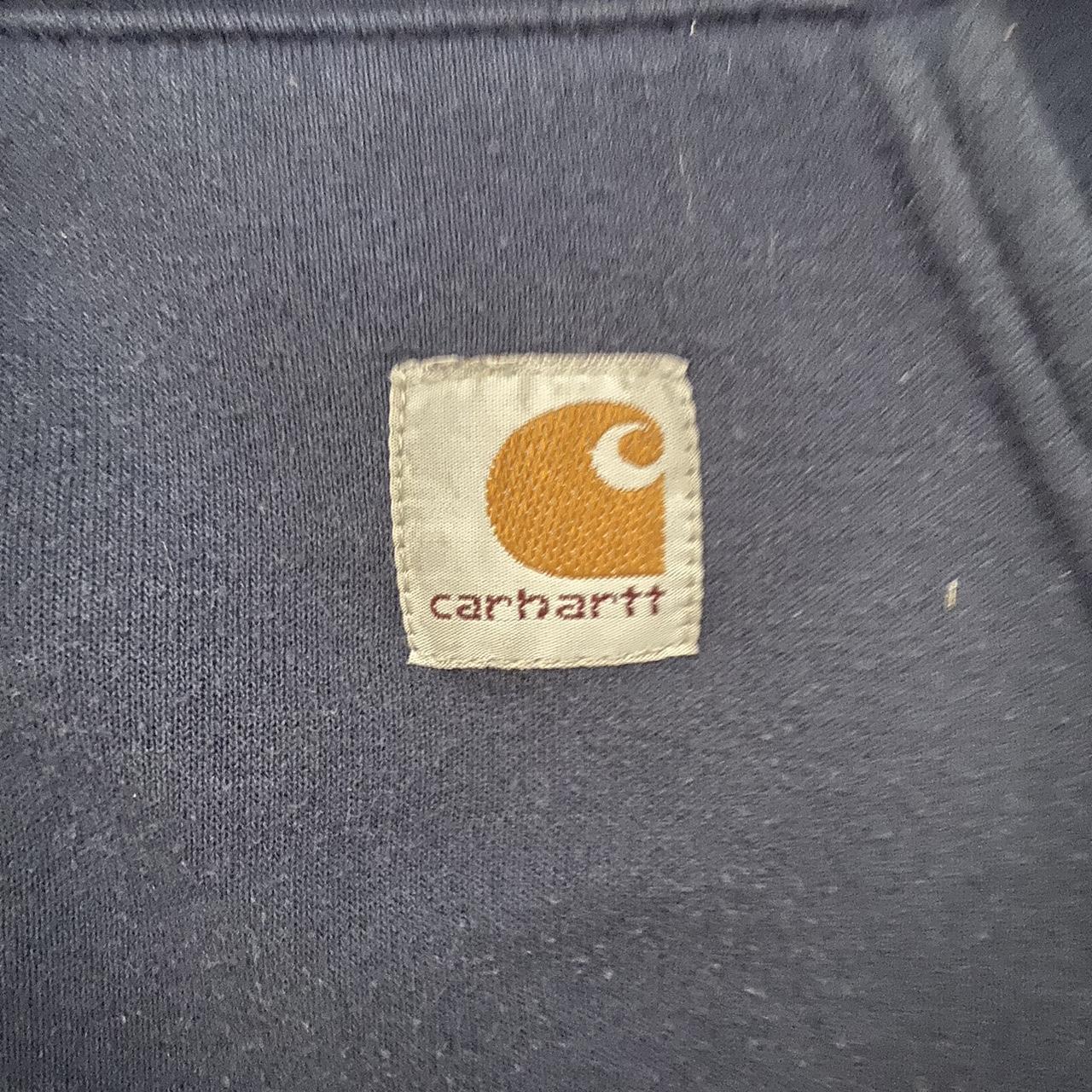 Navy blue Carhartt zip-up hoodie jacket #carhartt... | Depop