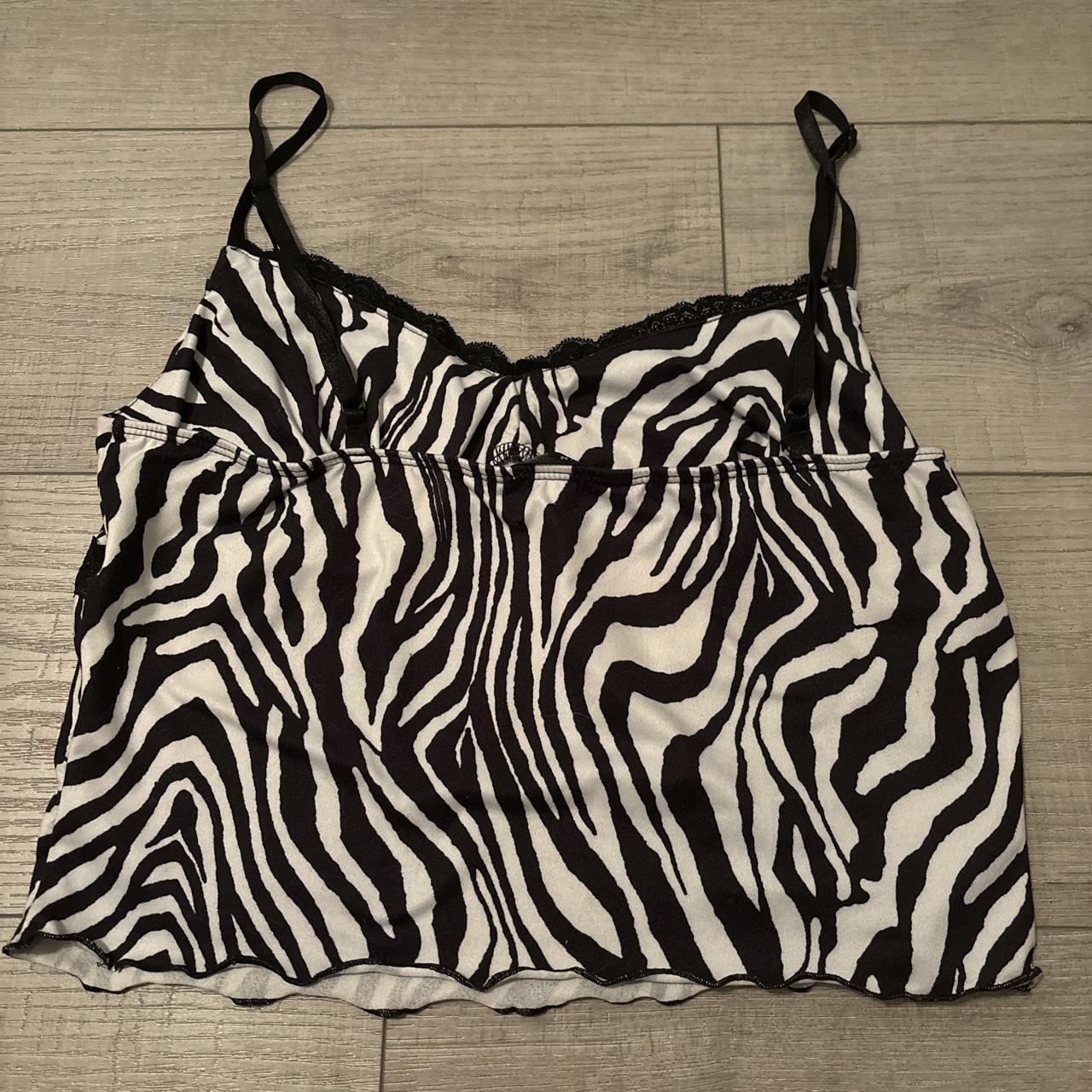 Shein Zebra Print Crop Top #y2k #retro #shein... - Depop