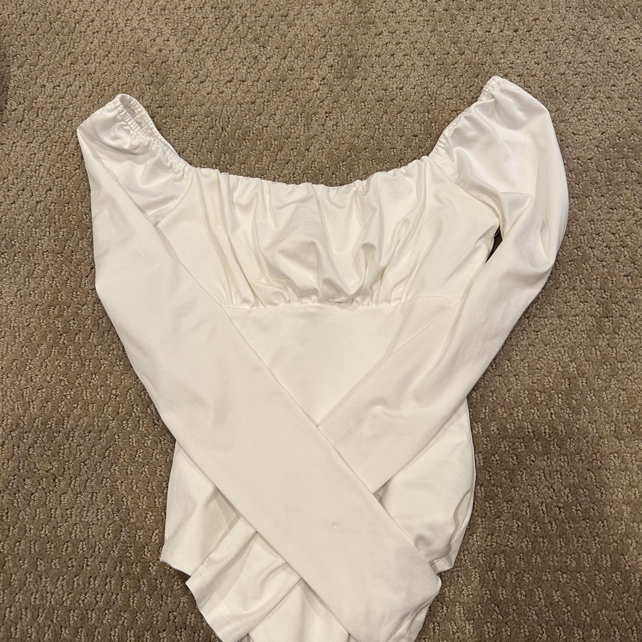 Princess polly- body suit white size 0 (stretchy... - Depop