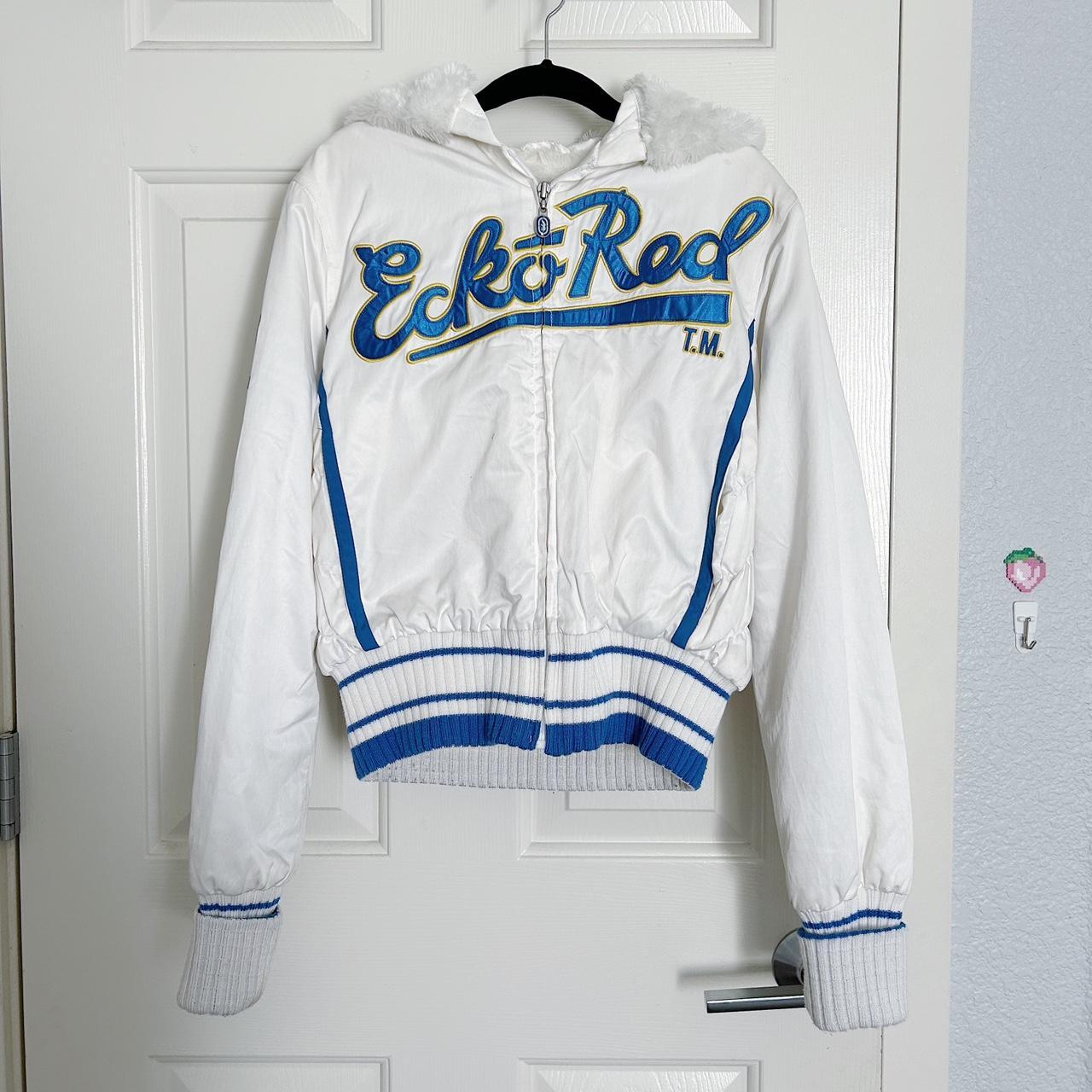 ecko red vintage jacket 💙🤍 early 00s jacket in worn... - Depop