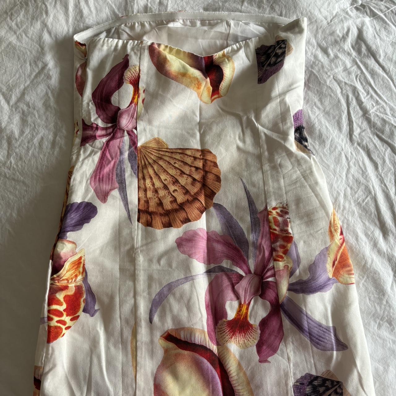 Mini, linen shell pattern dress from peppermayo with... - Depop