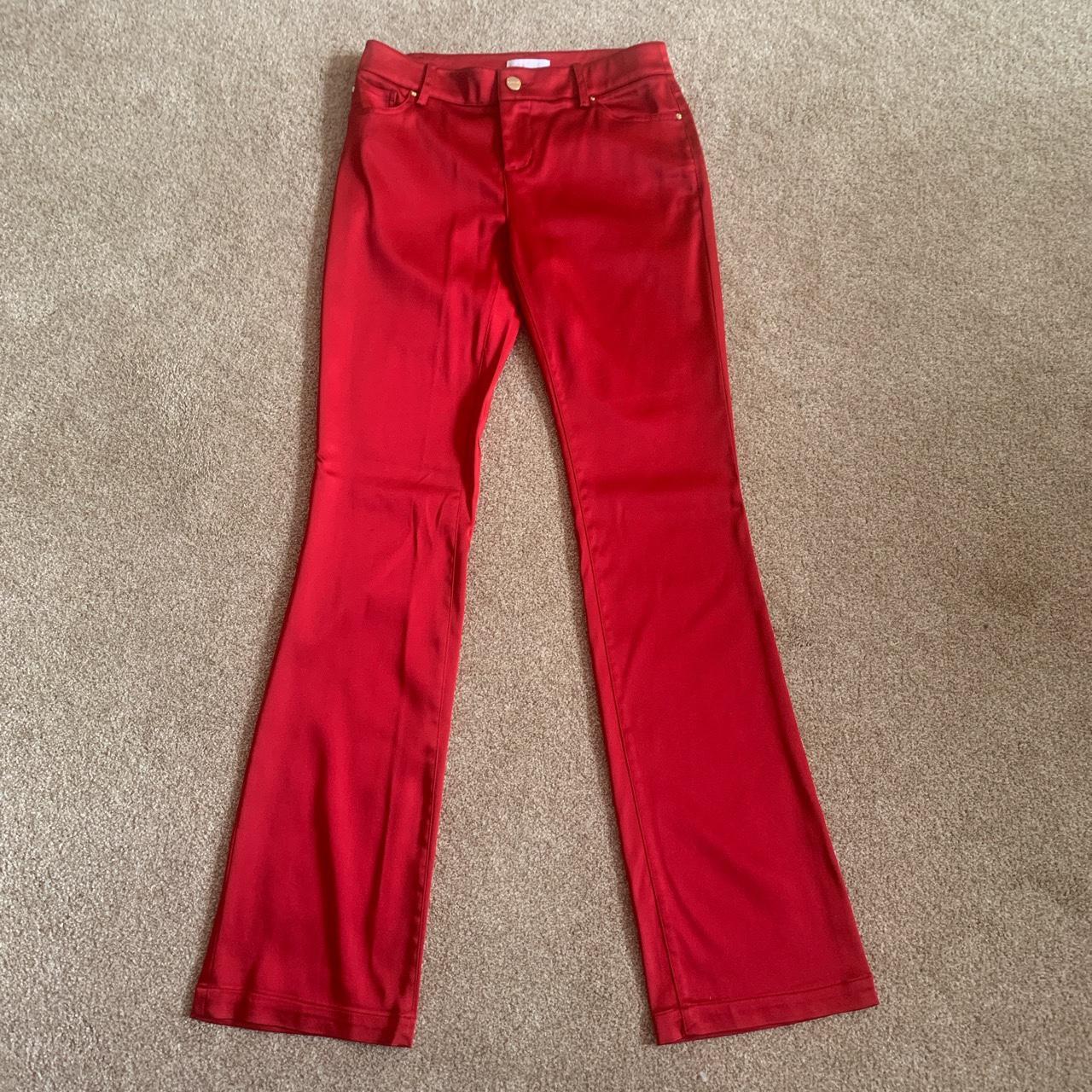 bright red pants! these are definitely meant for a... - Depop