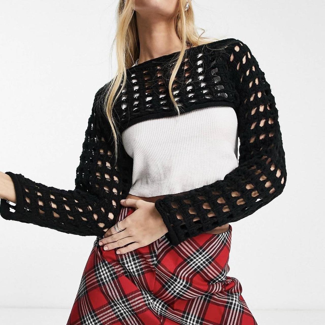 ASOS DESIGN super crop open stitch jumper Never... - Depop