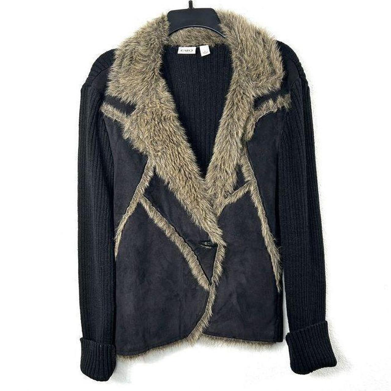 CATO Y2K Penny Lane Coay Cable Knit Black Sz L... | Depop