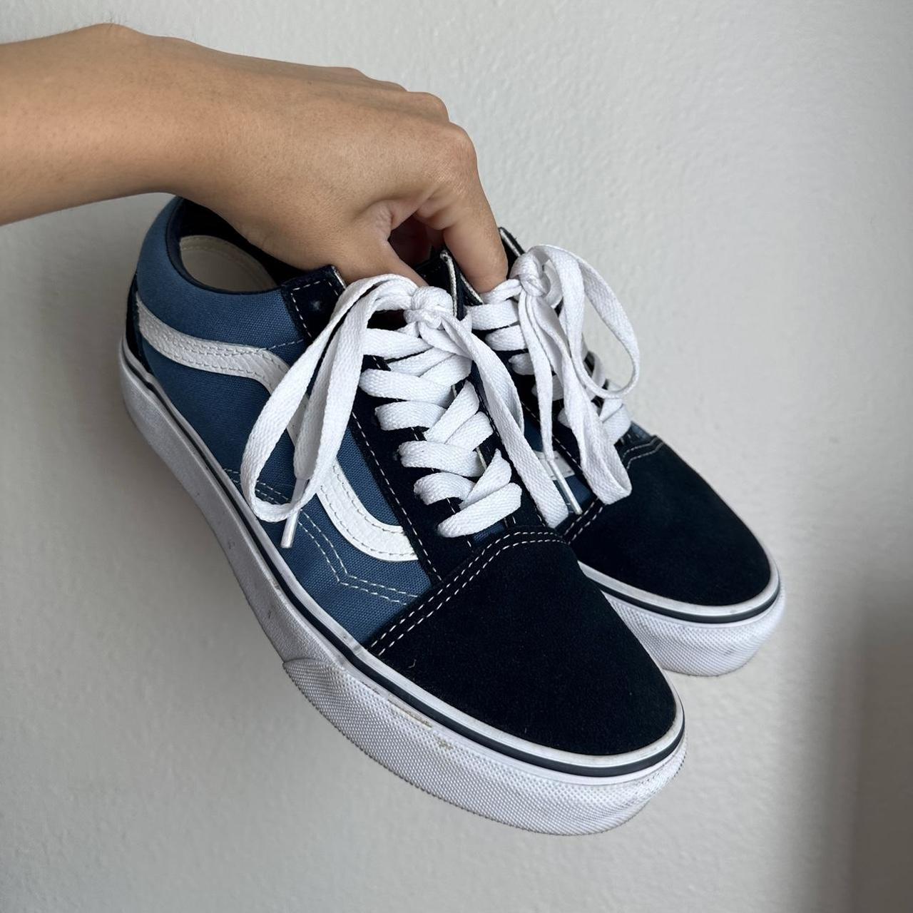 OLD SKOOL VANS Size 6.5 in women color navy. Only... - Depop