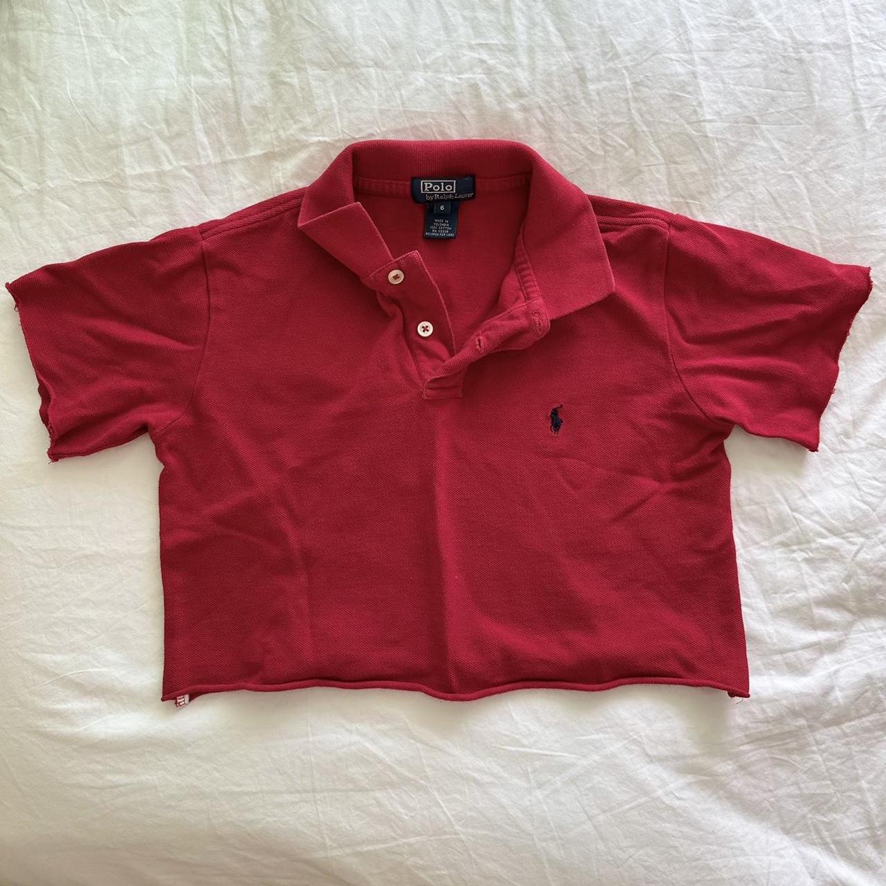Cropped red polo‼️ by Ralph Lauren. Size 6 #Polo - Depop