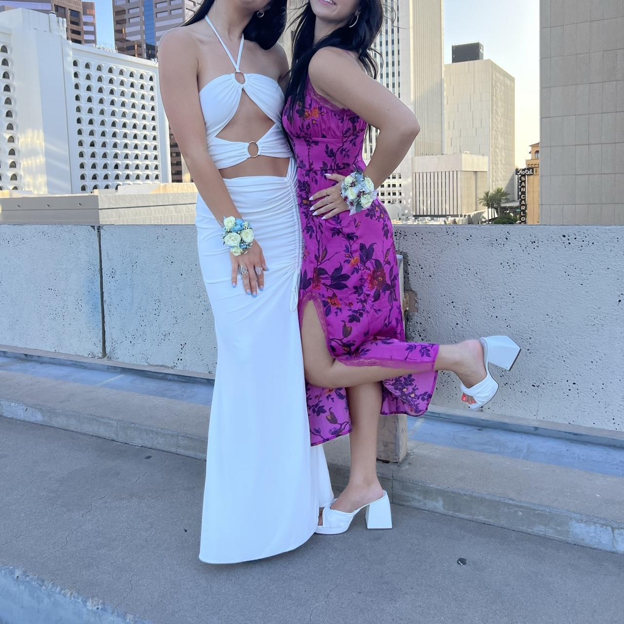 Such a FUN white cut out dress that I wore to prom!!... - Depop