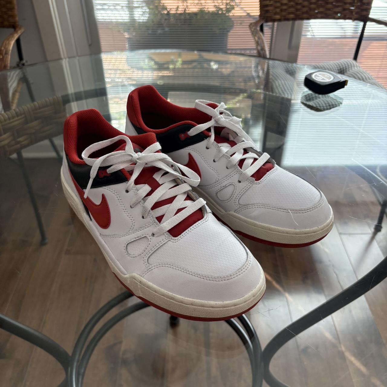 Nike Court Borough red and white trainers #sneakers... | Depop