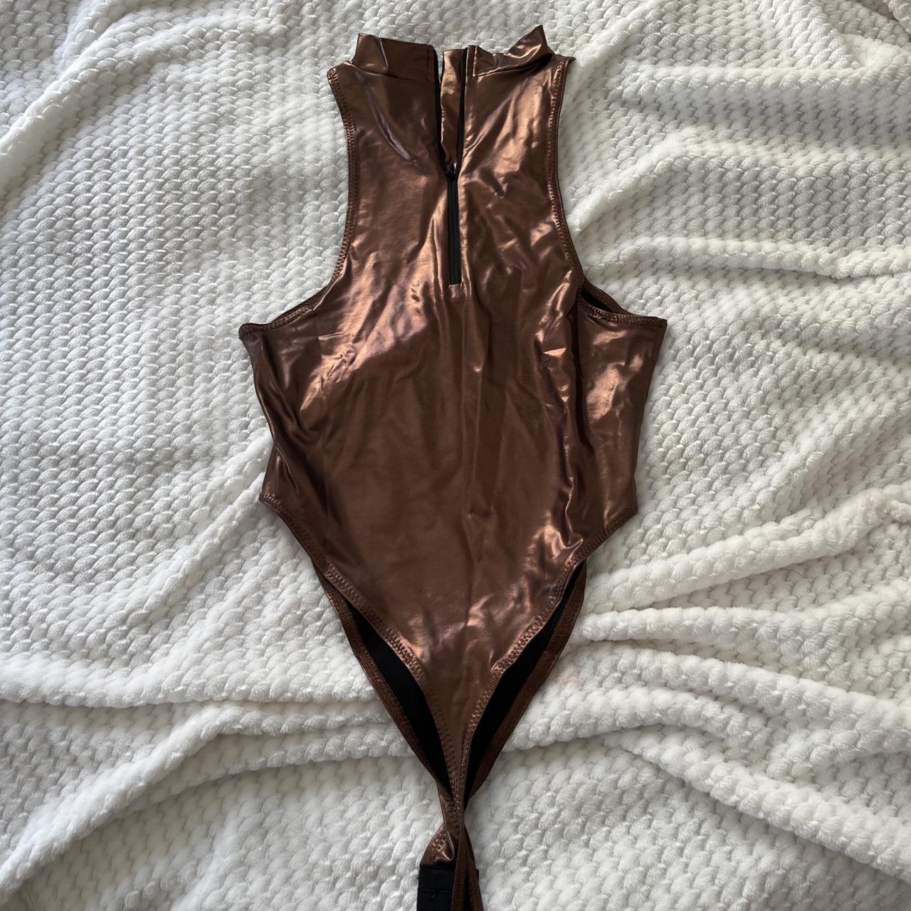 THE KRIPT NEBRA BODYSUIT hottest bronze bodysuit... - Depop