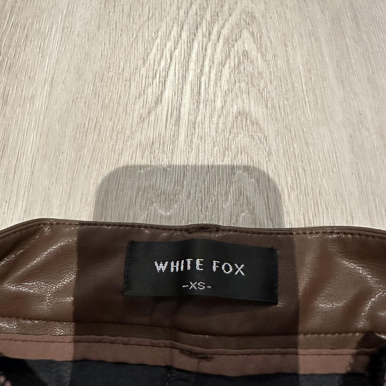 White Fox brown leather pants • Worn once • Stretchy - Depop