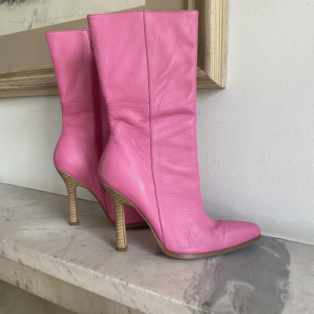 Y2K pink boots The most iconic vintage early 2000s... - Depop