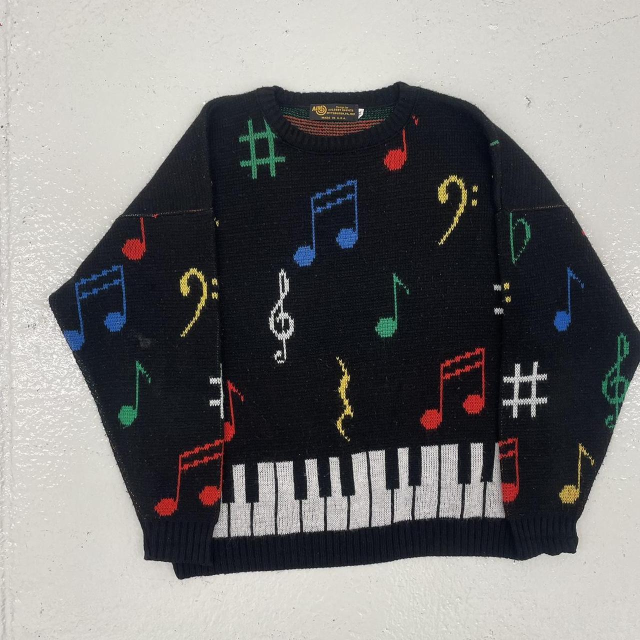 Vintage Music Piano sweater 90s Albert... | Depop