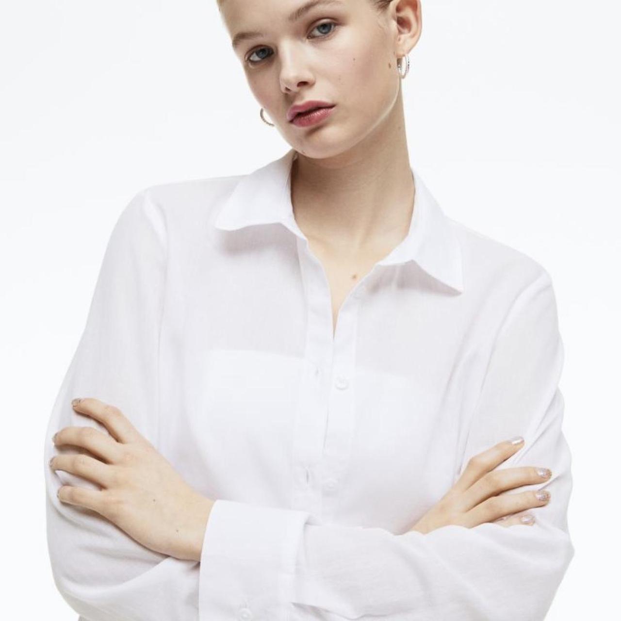 white button up from h&m worn one time for a party... - Depop