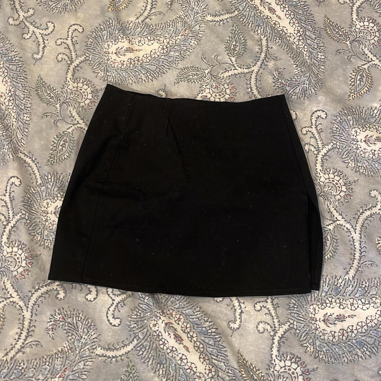 Motel Rocks Mini Skirt With Slit Black Size Depop
