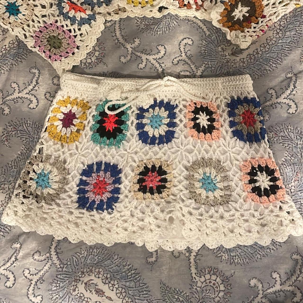 -Crotchet beach cover up set // comes with sweater &... - Depop