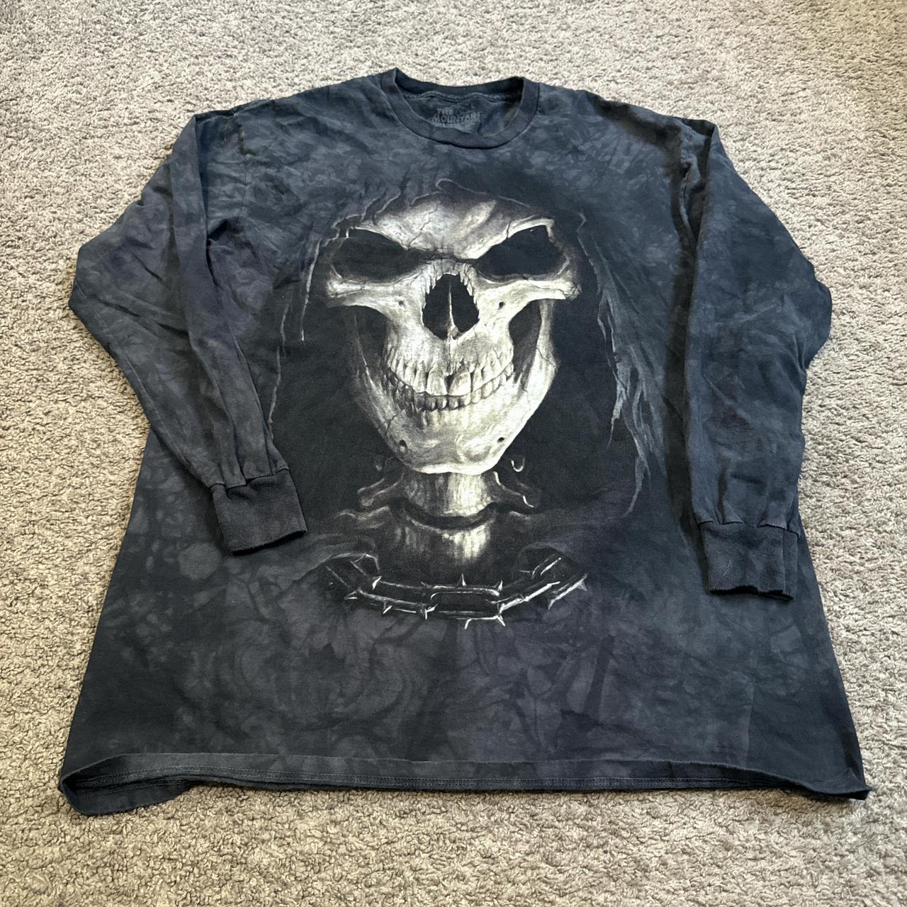 grunge skull long sleeve size large size l #grunge... - Depop
