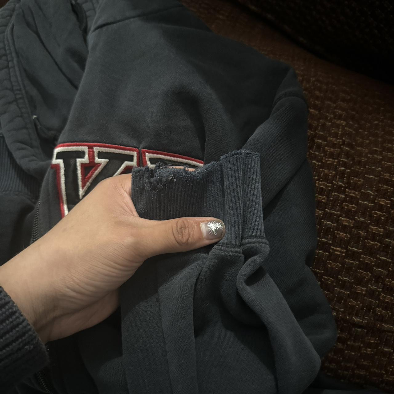 vintage nike zip up distress at the tip of the... - Depop