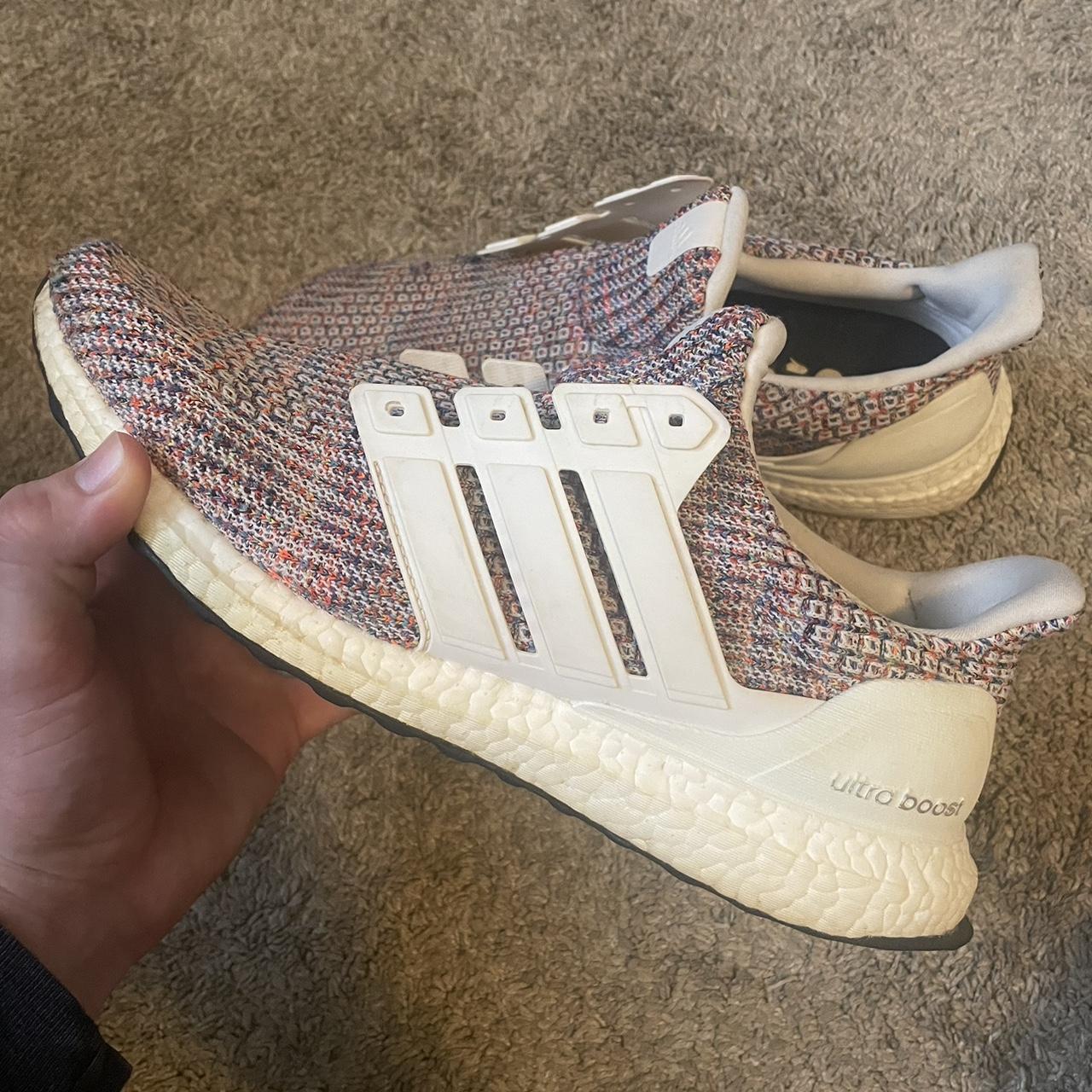Size 11.5 M multicolor flyknit Adidas Ultra... - Depop
