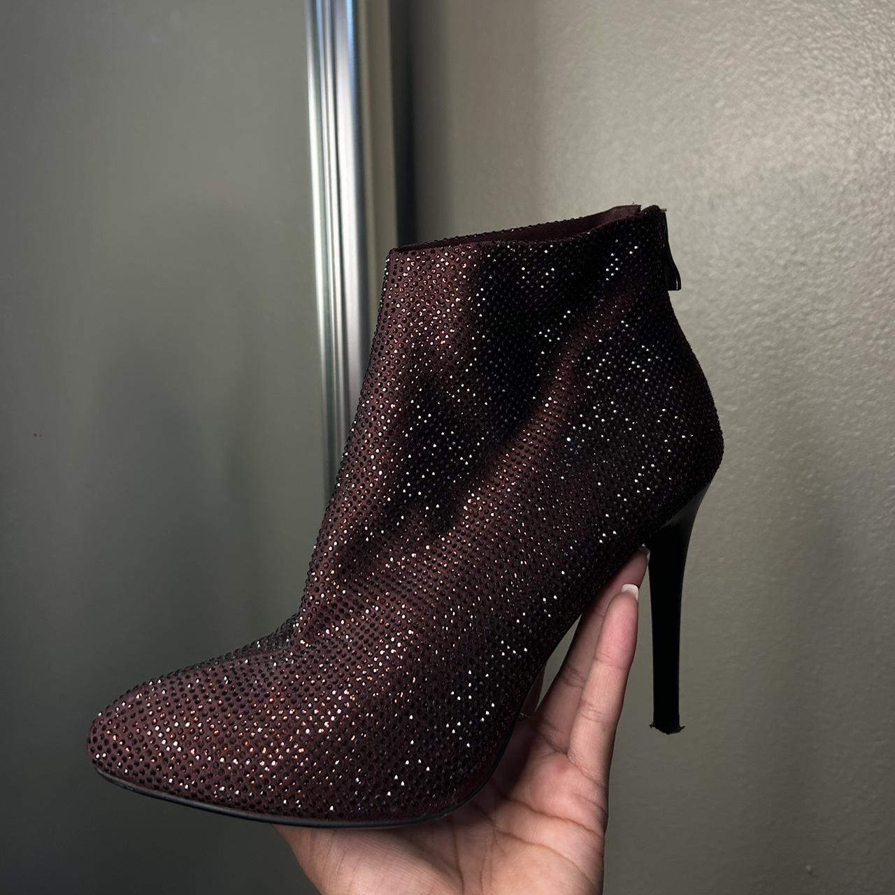 Burgundy sparkly heels 🫦 - Depop