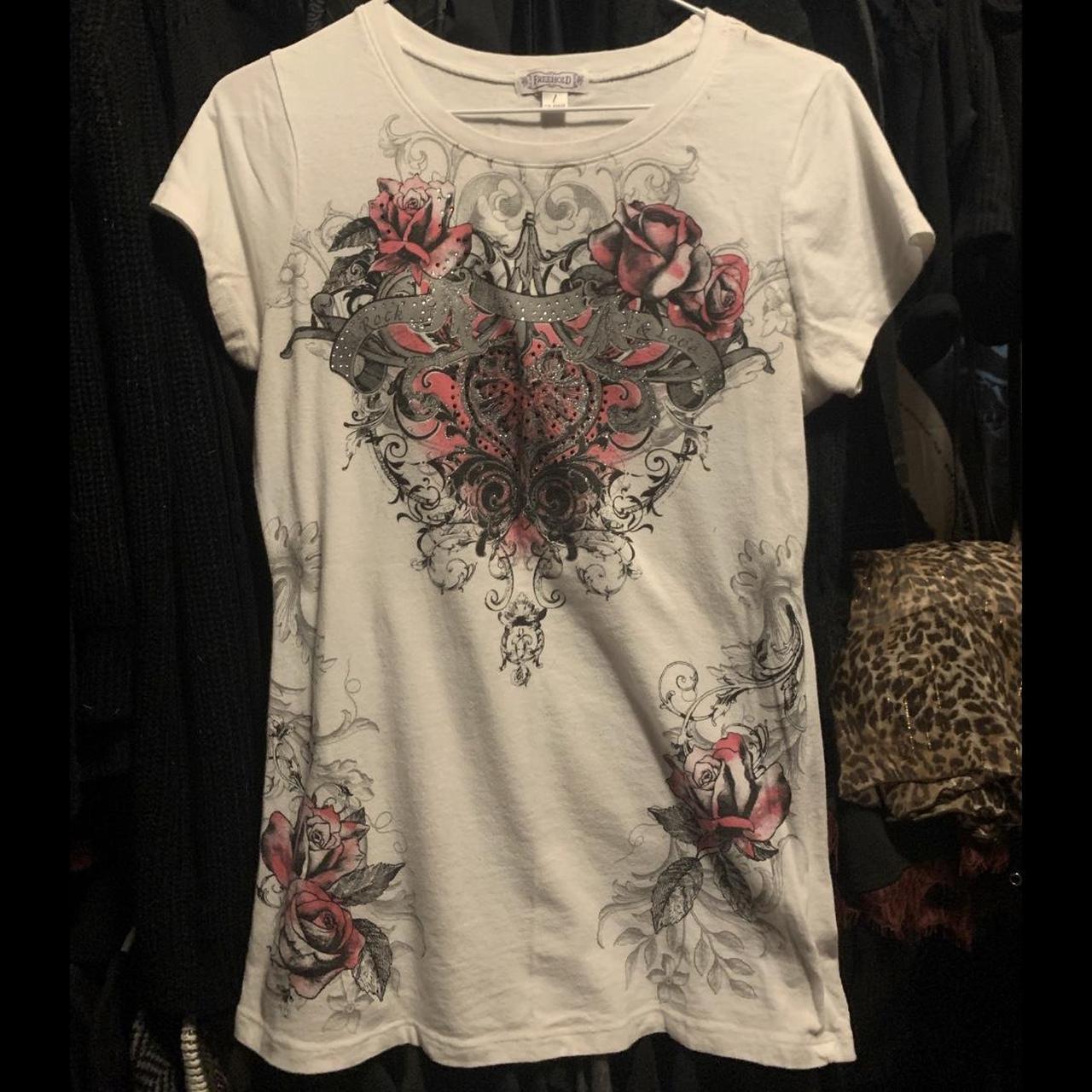 super cute y2k pink freehold brand shirt, material... - Depop