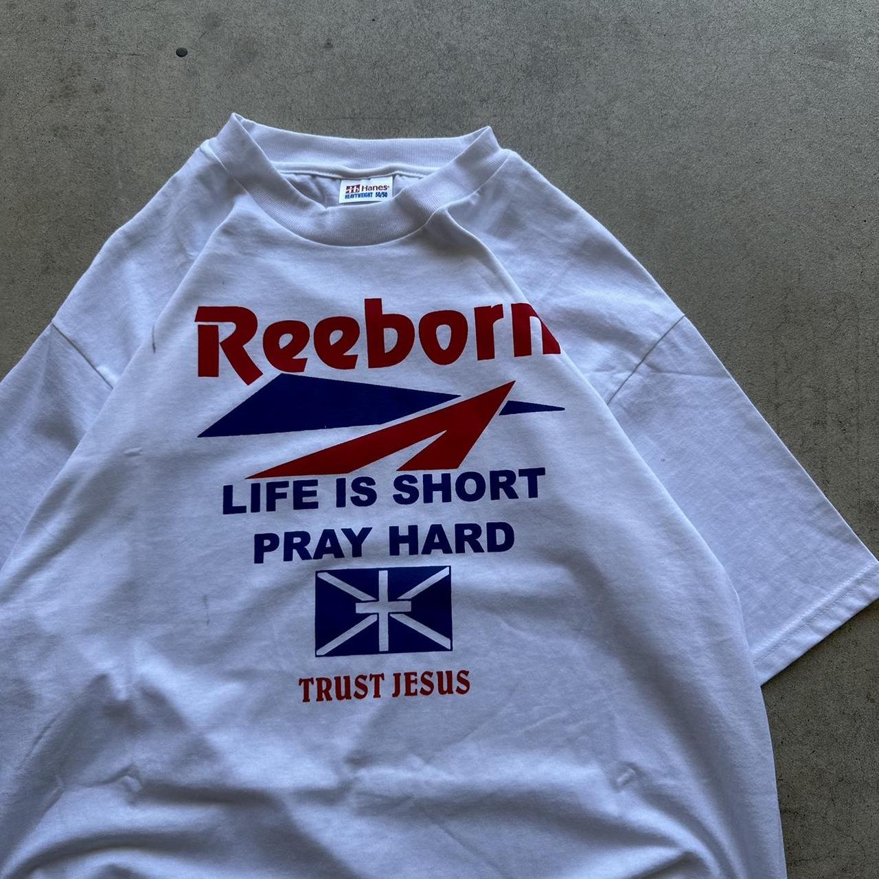 Vintage Jesus Christ X Reebok knock off... - Depop