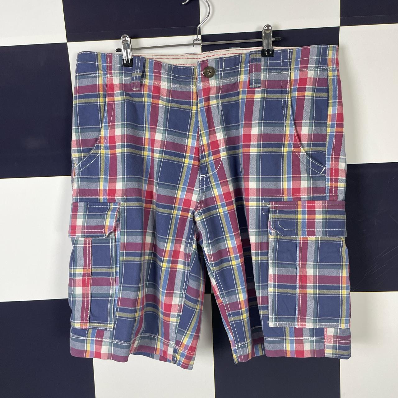 Gazman Cotton Shorts Check Cargo Flat Front Size... - Depop