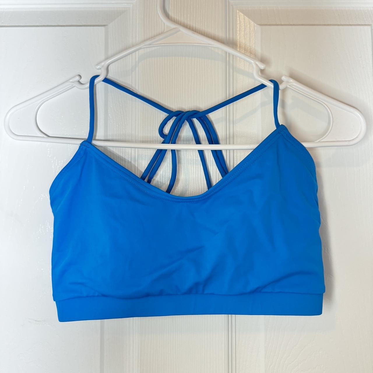 small blue balera sports bra wore a couple of times... - Depop