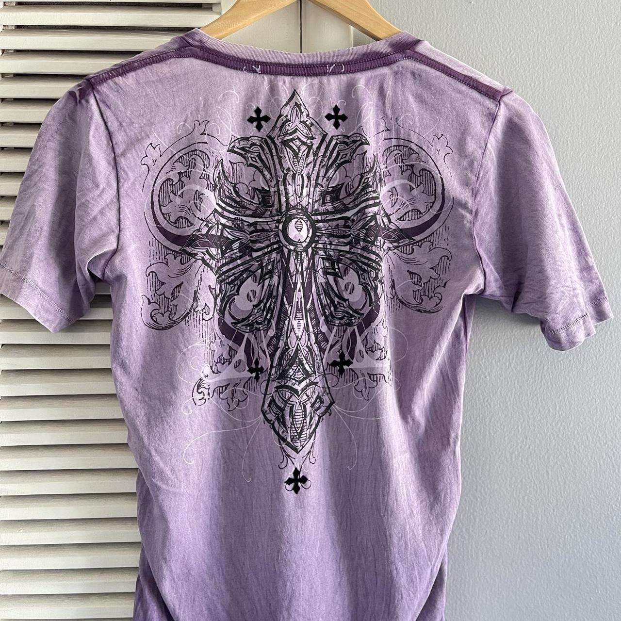 Vintage Affliction Cross Graphic T-shirt Essential... - Depop