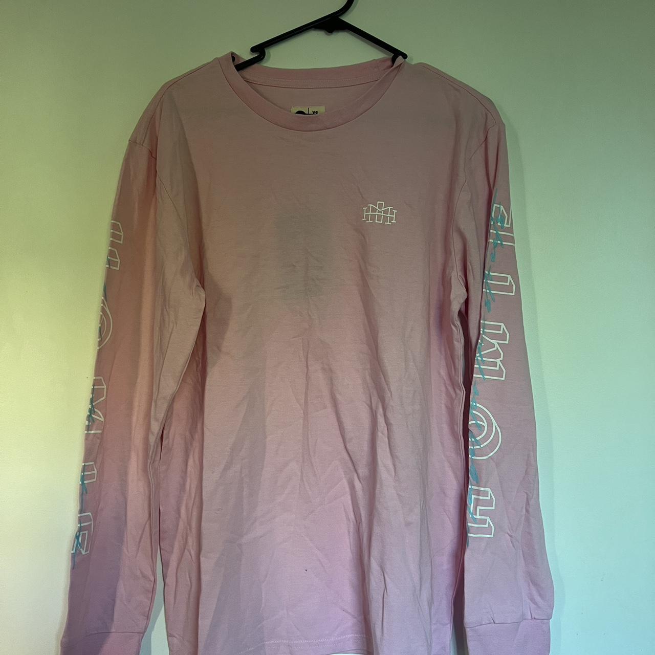 Over sized Homie pink long sleeve top, size XS -... - Depop