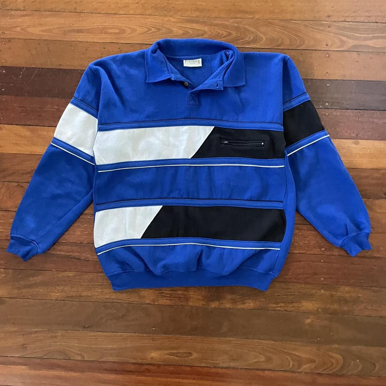 Vintage 90s Playback Collared Panel Jumper sick... - Depop