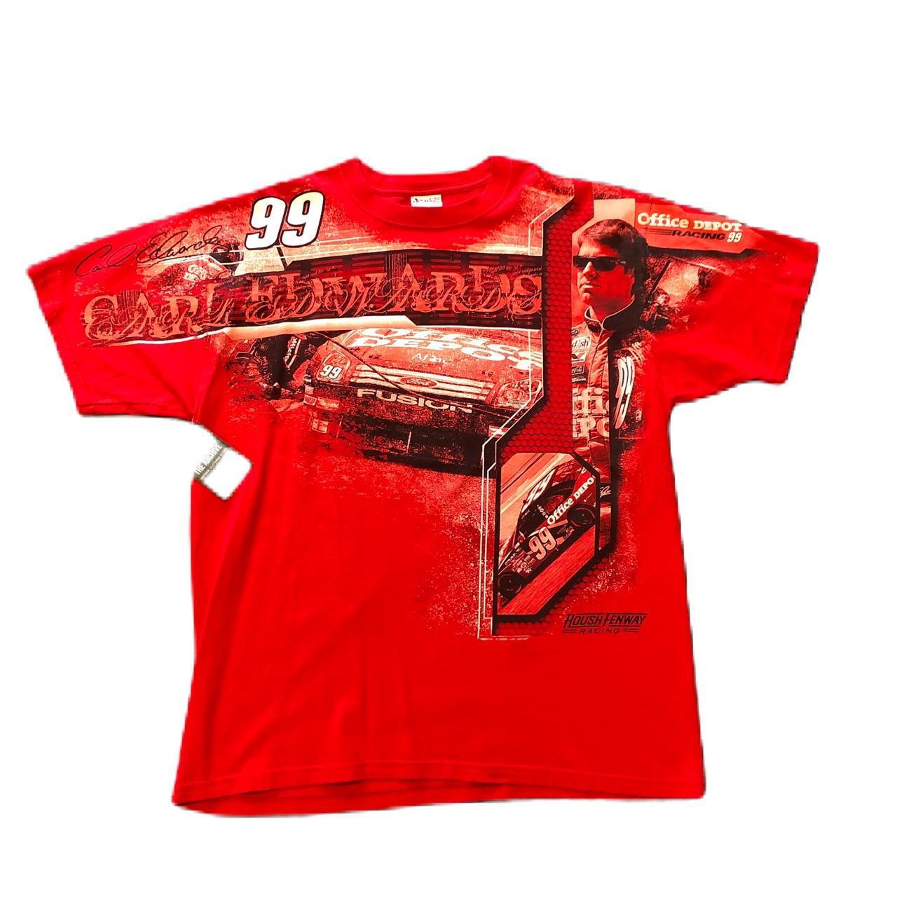 NASCAR Men's Red and Black T-shirt | Depop