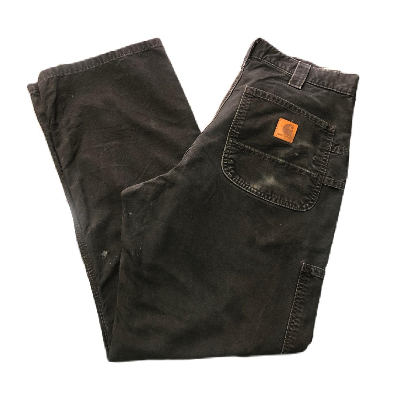 Vintage Carhartt Black Workwear Jeans Label size... - Depop