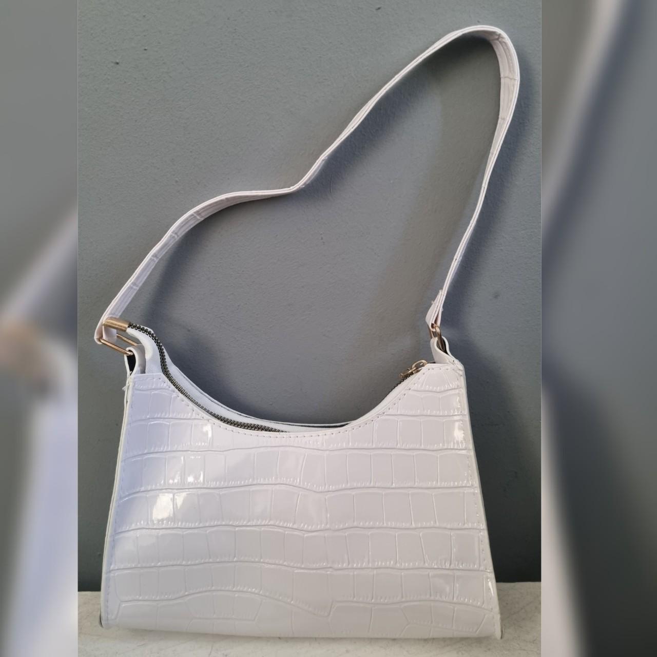 Brand new White crocodile effect handbag Zip... - Depop