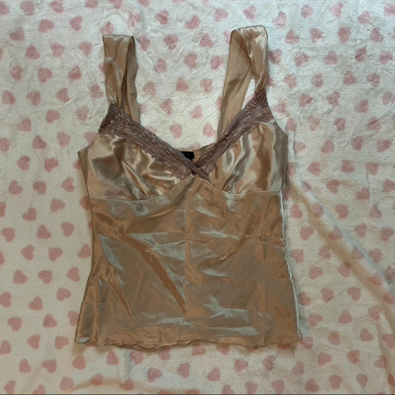 silky lingerie lace top. brand is eyeshadow, size... - Depop