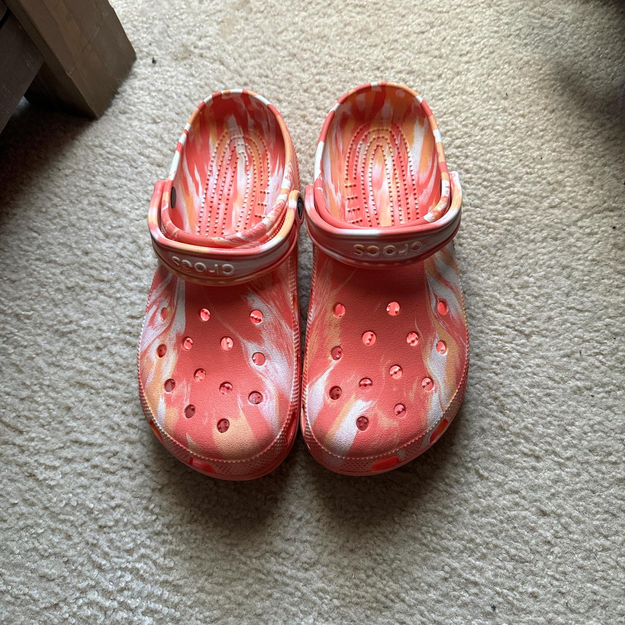 tye dye crocs men's 10 / women's 12 worn once - Depop