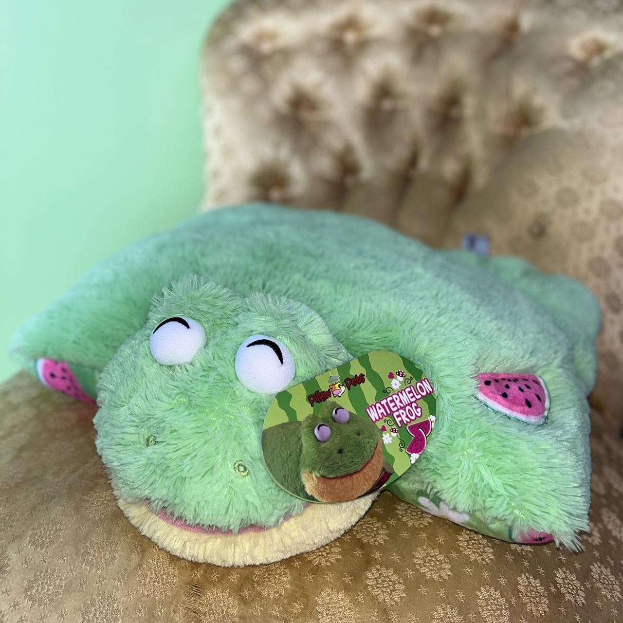 Watermelon frog Pillow Pet 🐸🍉🍄 Like brand new,... - Depop