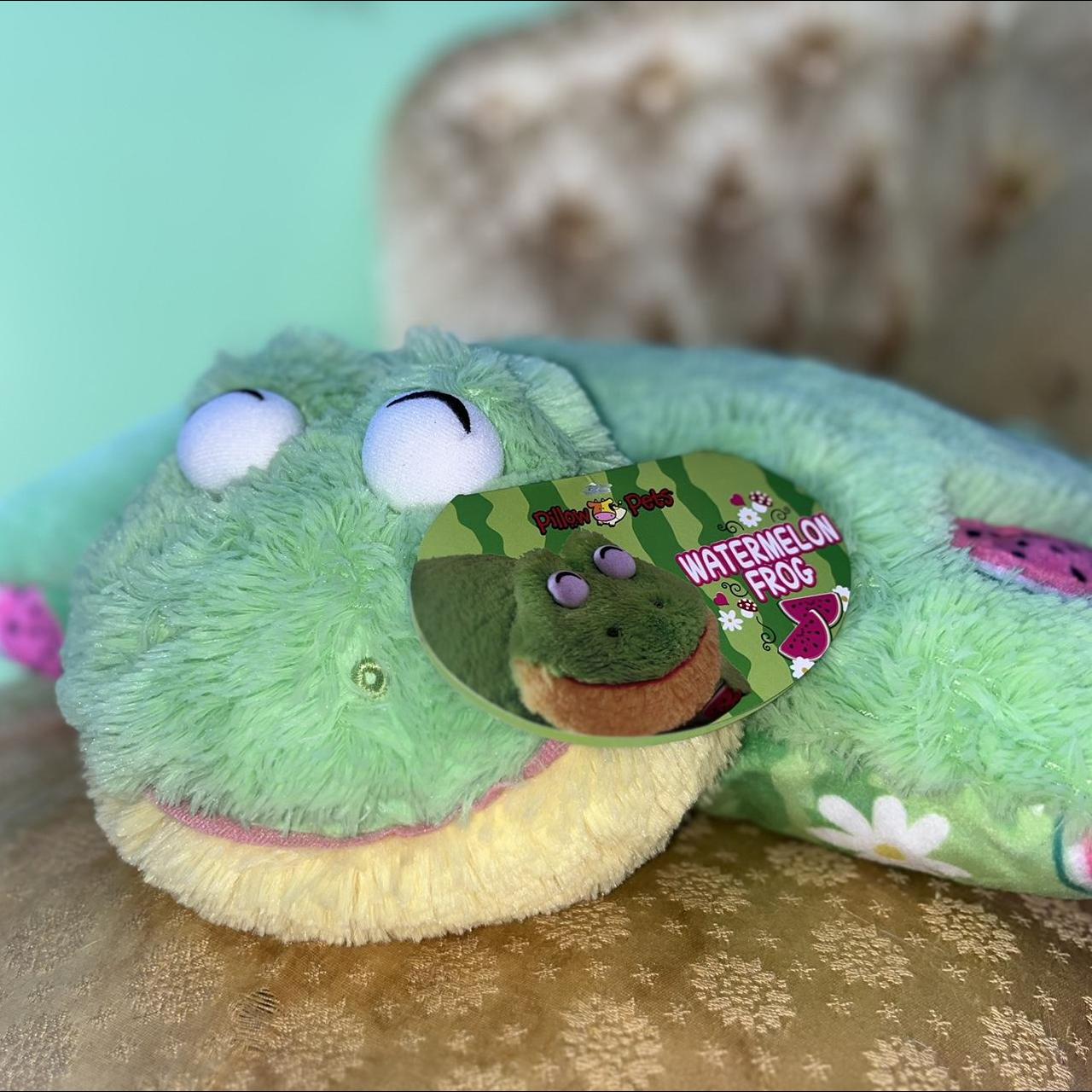 Watermelon frog Pillow Pet 🐸🍉🍄 Like brand new,... - Depop