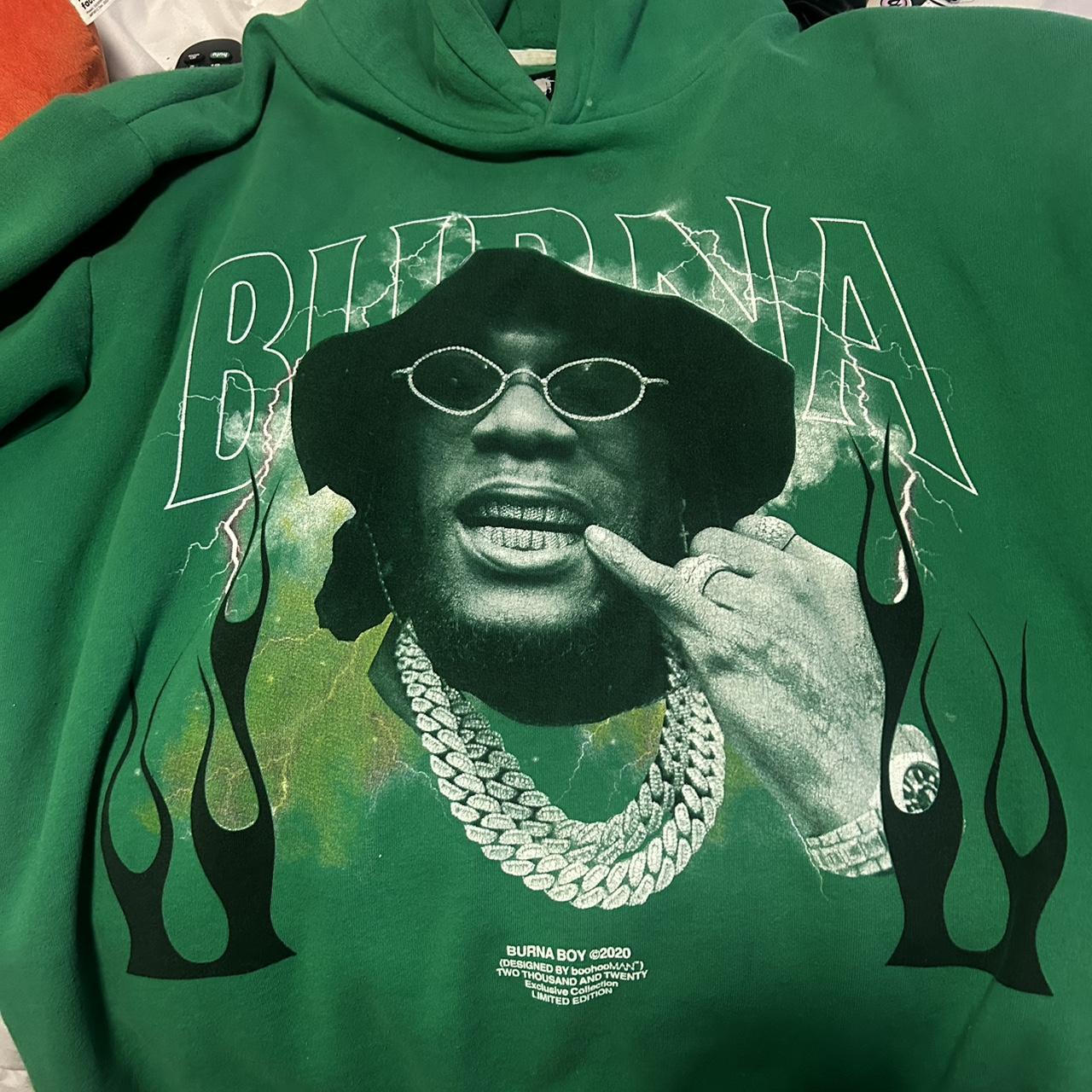 burna boy hoodie idk the size fits like a large tho - Depop
