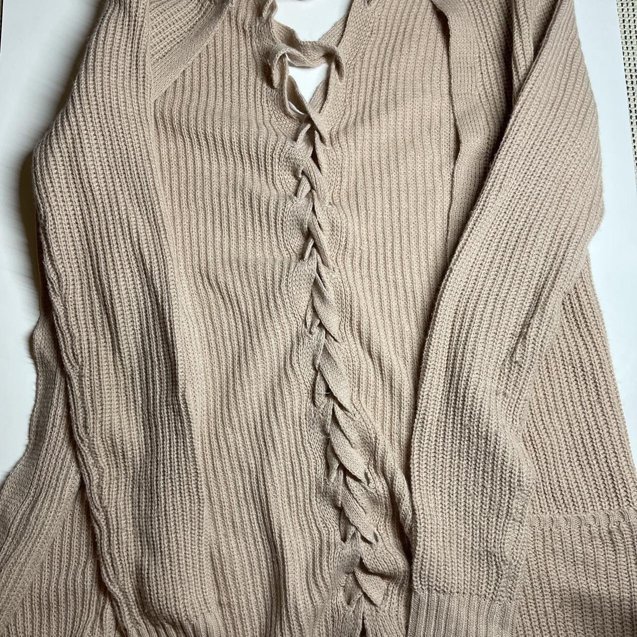 essentials full tilt long rose colored cardigan with... - Depop