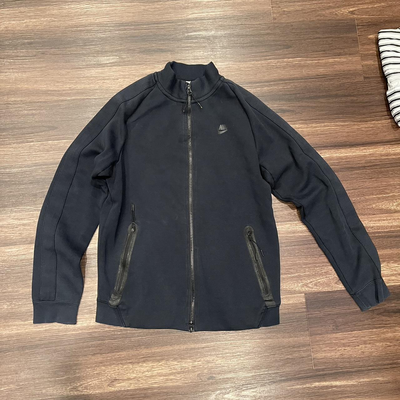 black nike zip up (small) tech with no hood - Depop