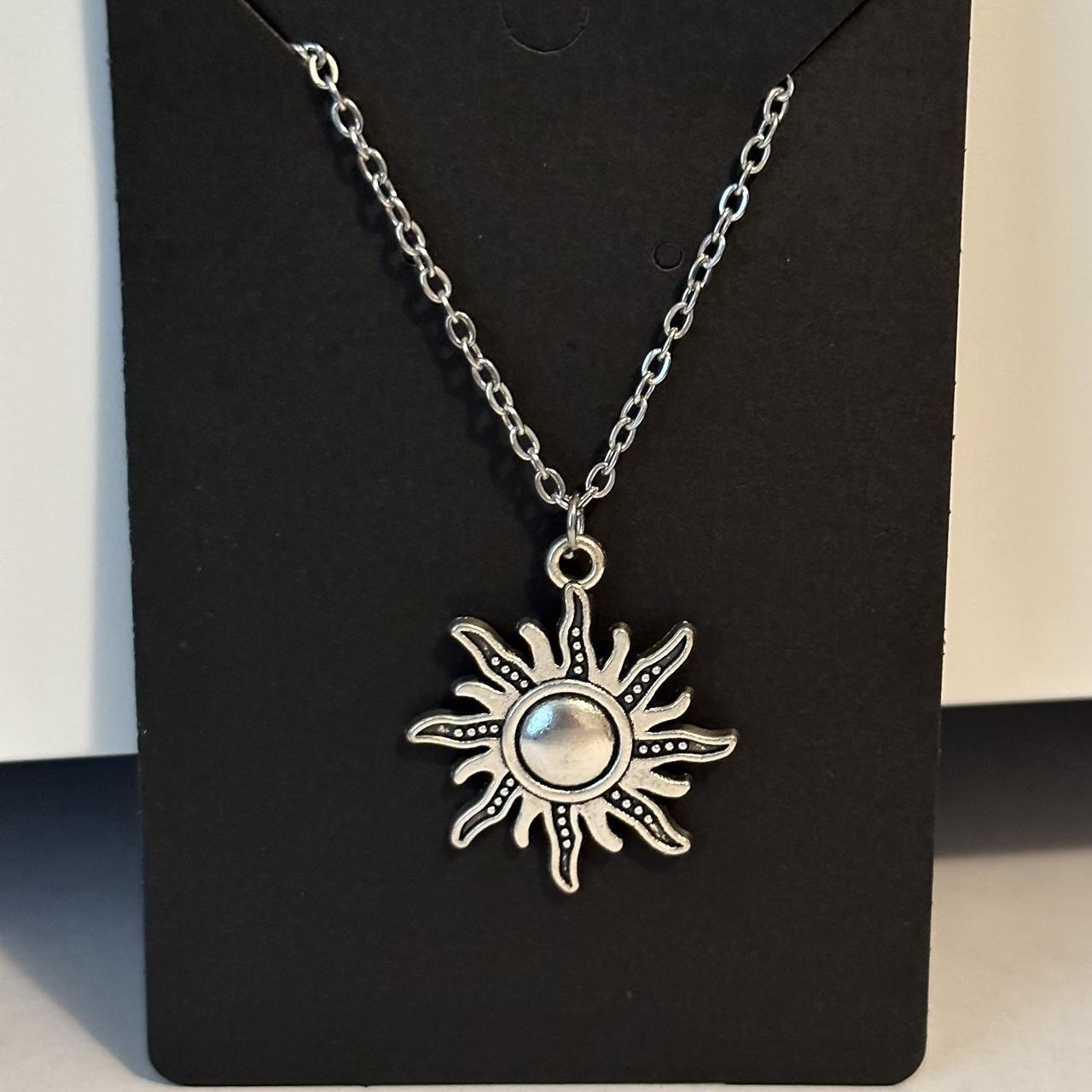 Sun Charm Necklace Sun Charm Pendant Necklace... - Depop