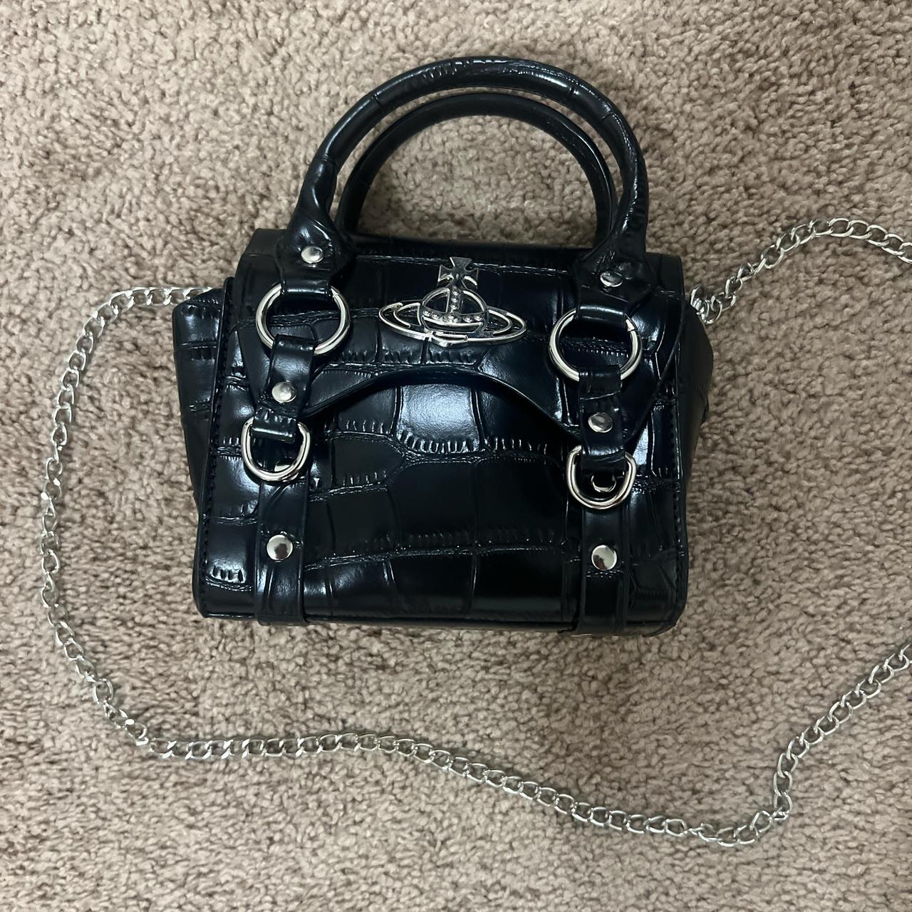 mini vivienne westwood croc bath with silver chain... - Depop