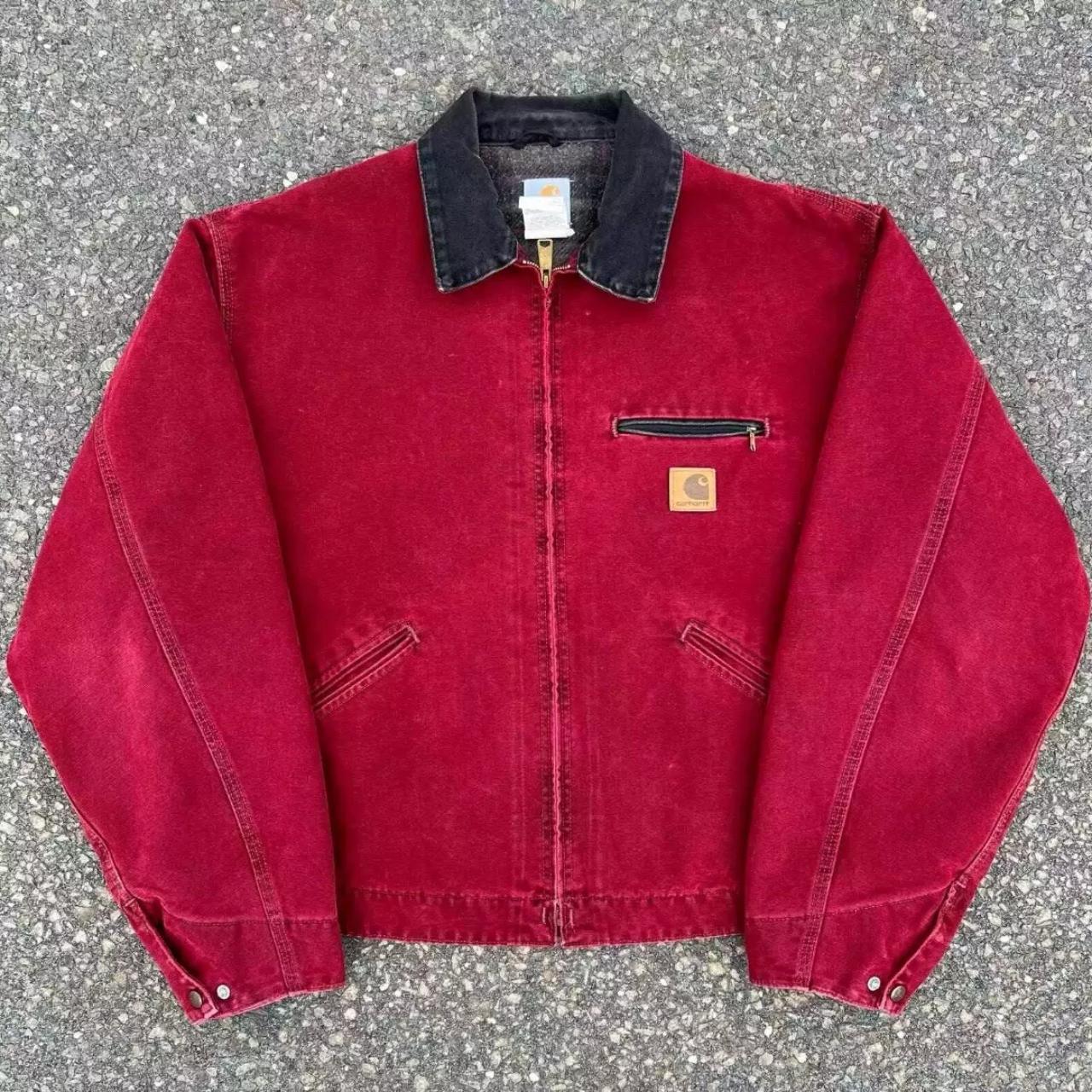 Vintage j97 CRI Carhartt red RARE Detroit work wear... - Depop