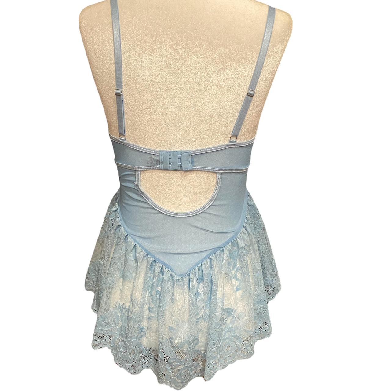 sabrina carpenter inspired baby blue mini-dress... - Depop