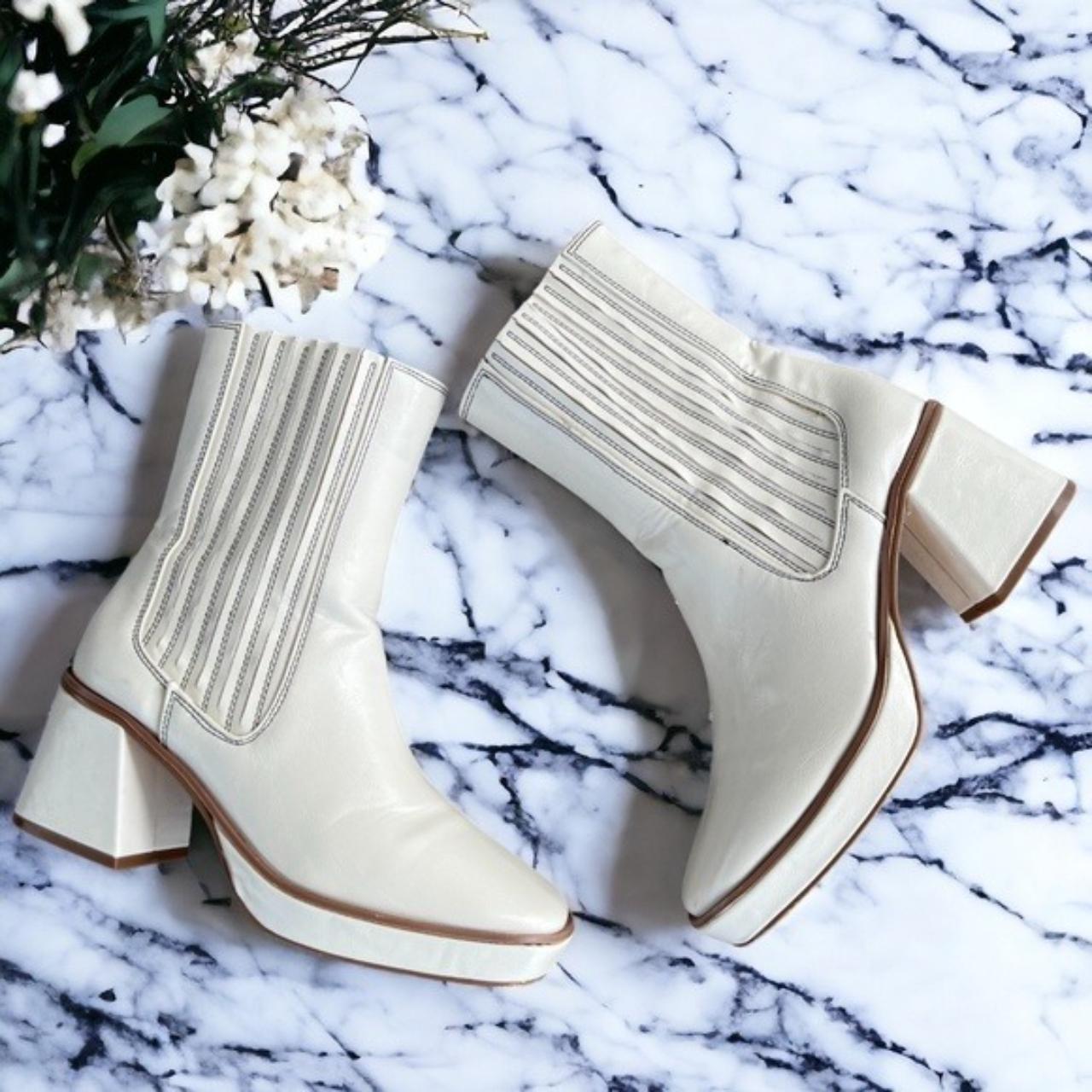 Urban Outfitters Ava Boots Ava faux leather block... - Depop