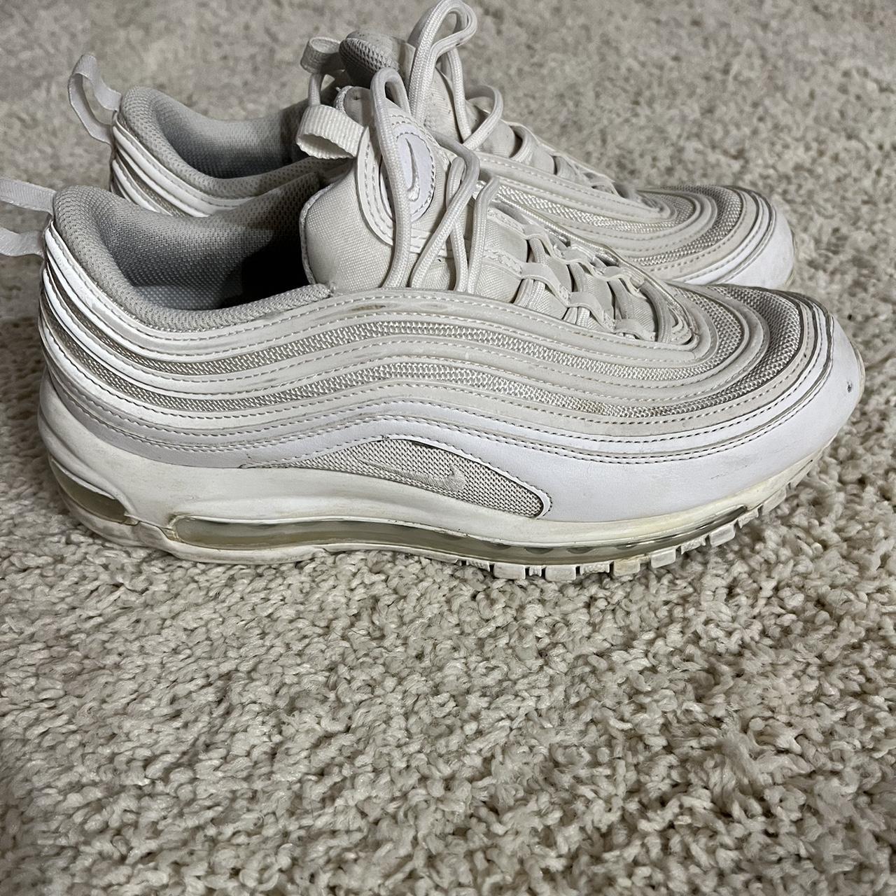 White Nike Air max 97s Size - 10.5 Women’s Does NOT... - Depop