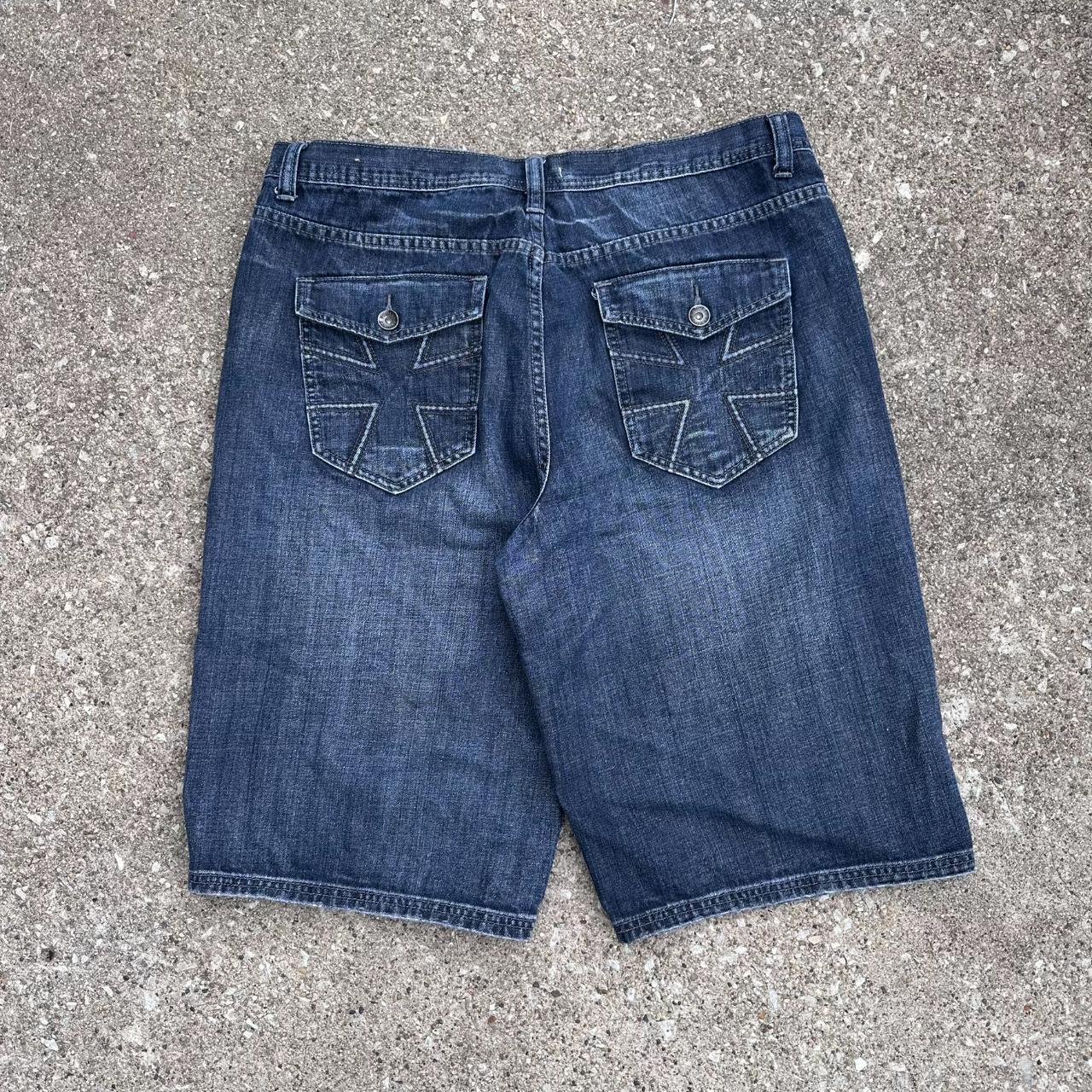 Vintage Y2K Route 66 Denim Jean Shorts. Size 36... | Depop